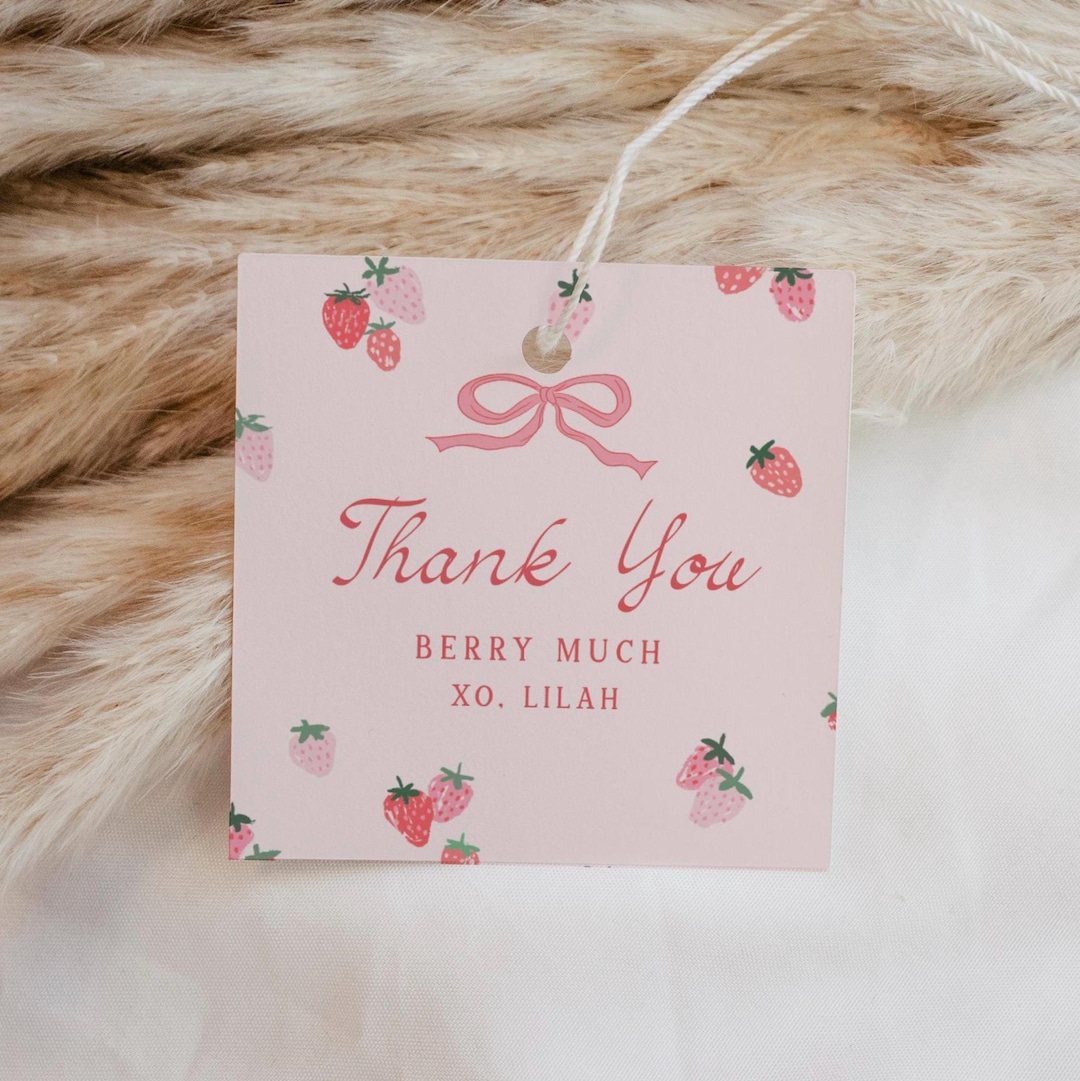 Berry Tag Berry First Birthday DIY Party Favor Printable Square Tag ...