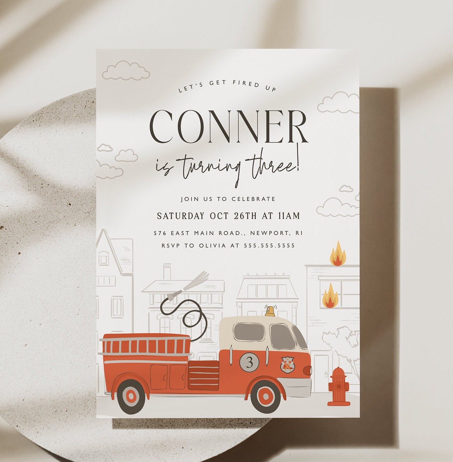 Firetruck Welcome Sign Firefighter Birthday Party Sign Fireman Party ...