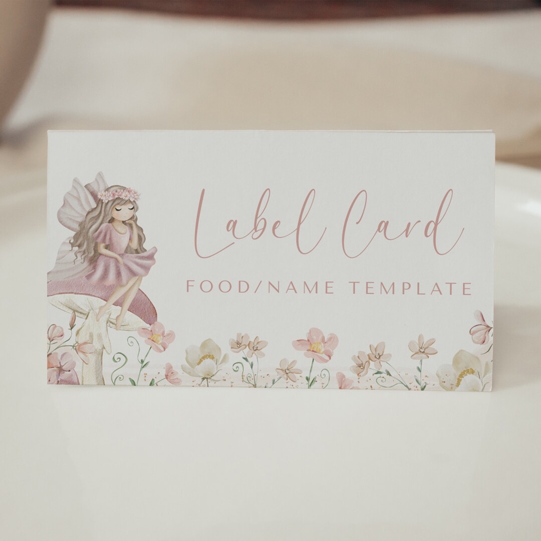 Fairy Food Label Editable Fairy Birthday Food Tent Card Enchanted ...