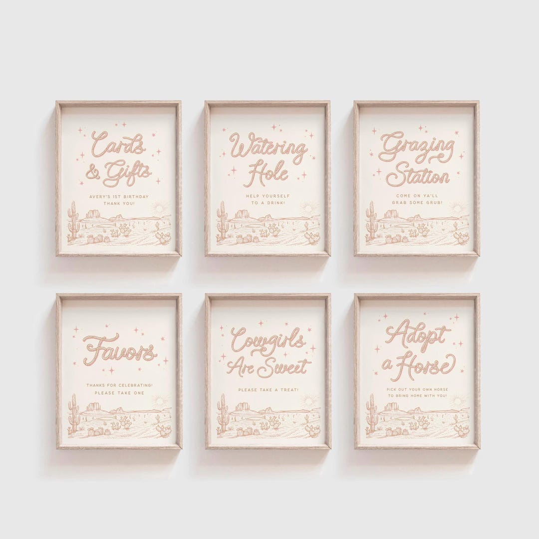 Western Table Sign Cowgirl Birthday Sign Wild West 1st Rodeo Retro ...