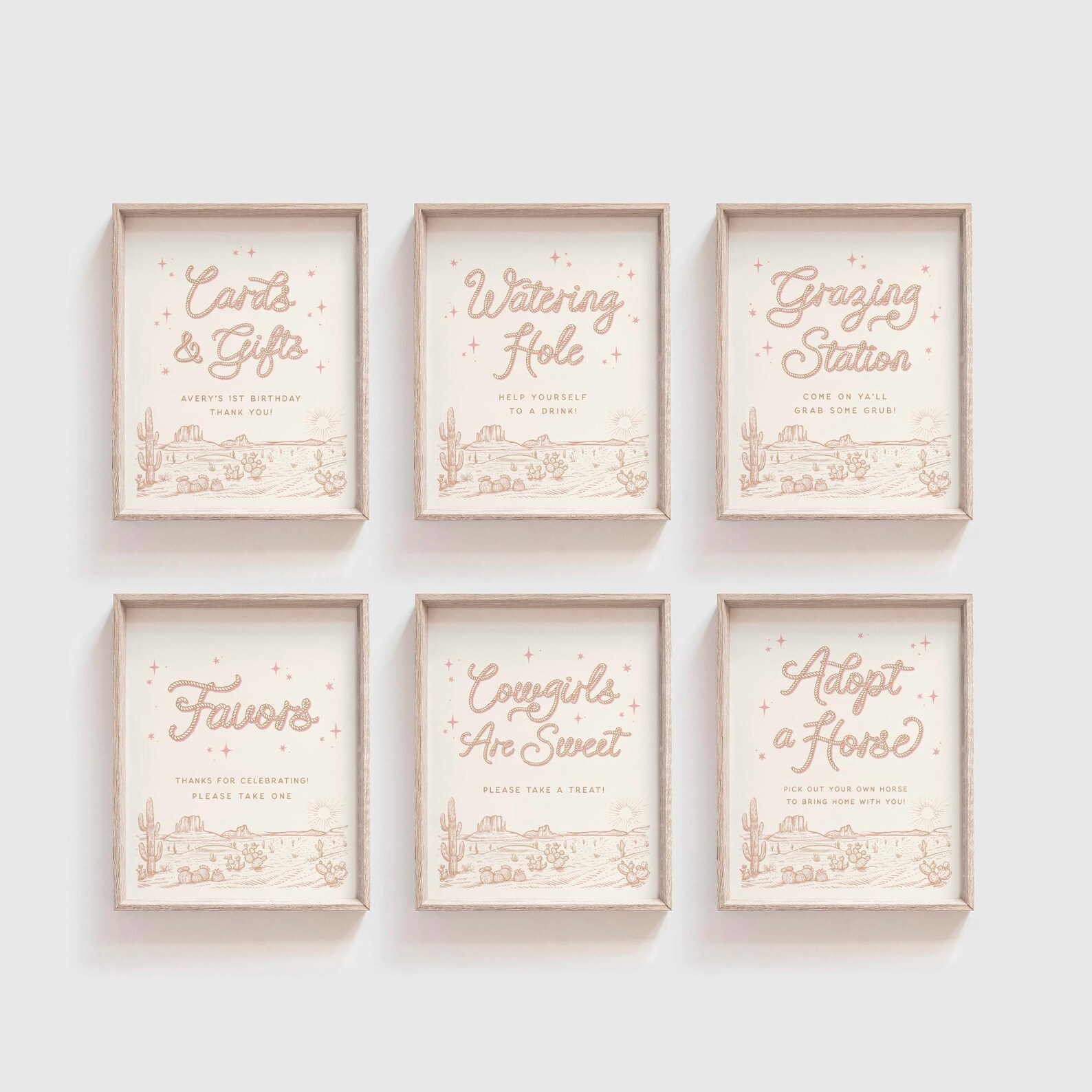 Western Table Sign Cowgirl Birthday Sign Wild West 1st Rodeo Retro ...