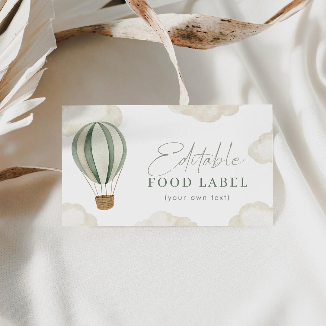 Editable Food Label Tent Card Printable Template Onederful World ...