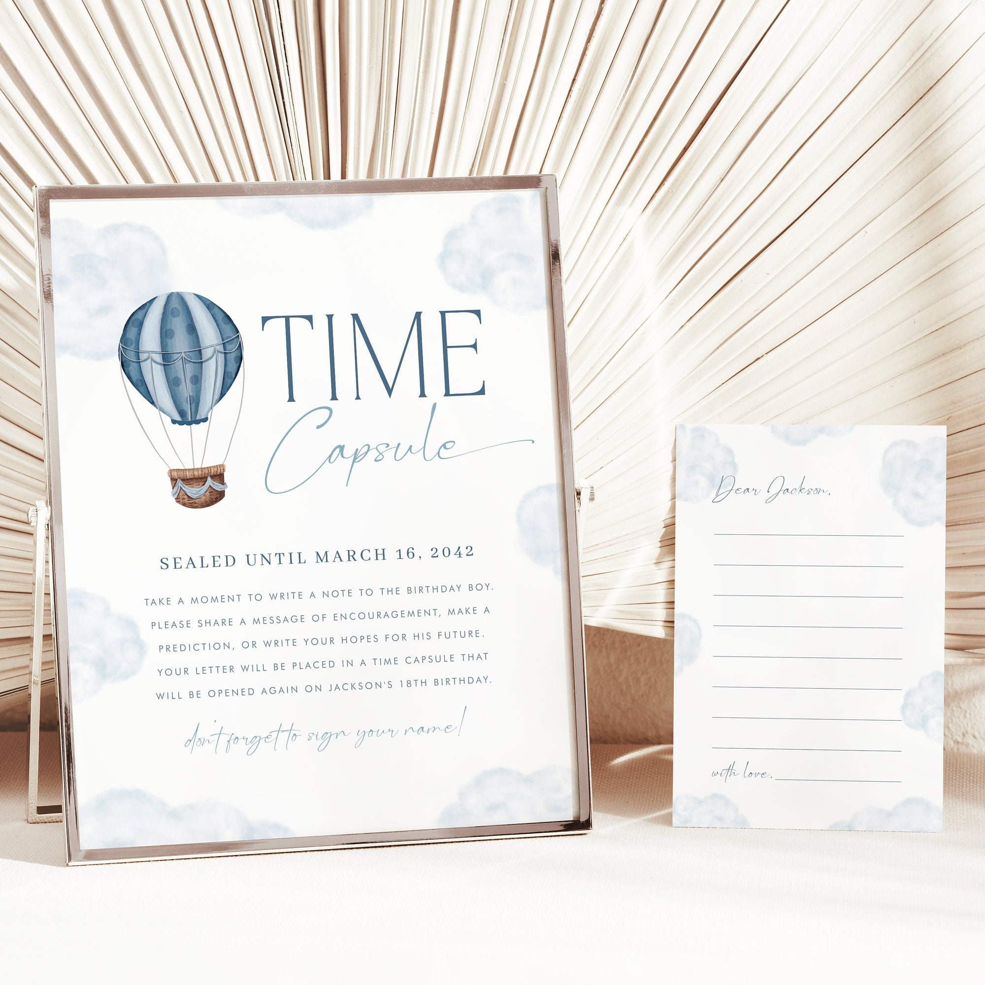 Time Capsule Sign and Letter Template for 1st Birthday Party - Etsy