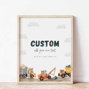 Construction Birthday Party Welcome Sign, Diggin' It Sign, Construction ...