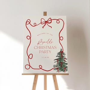 Christmas Party Welcome Sign Whimsical Holiday Sign Board Friendsmas ...