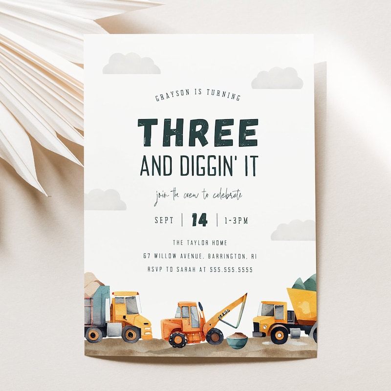Construction Invite - Etsy