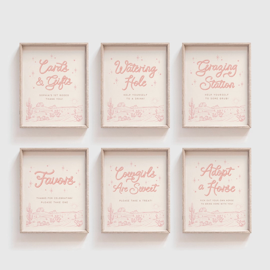 Western Table Sign Cowgirl Birthday Sign Wild West 1st Rodeo Retro ...