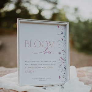 Flower Bar Sign, Bloom Bar Sign, Bridal Shower Editable Sign, Love in ...