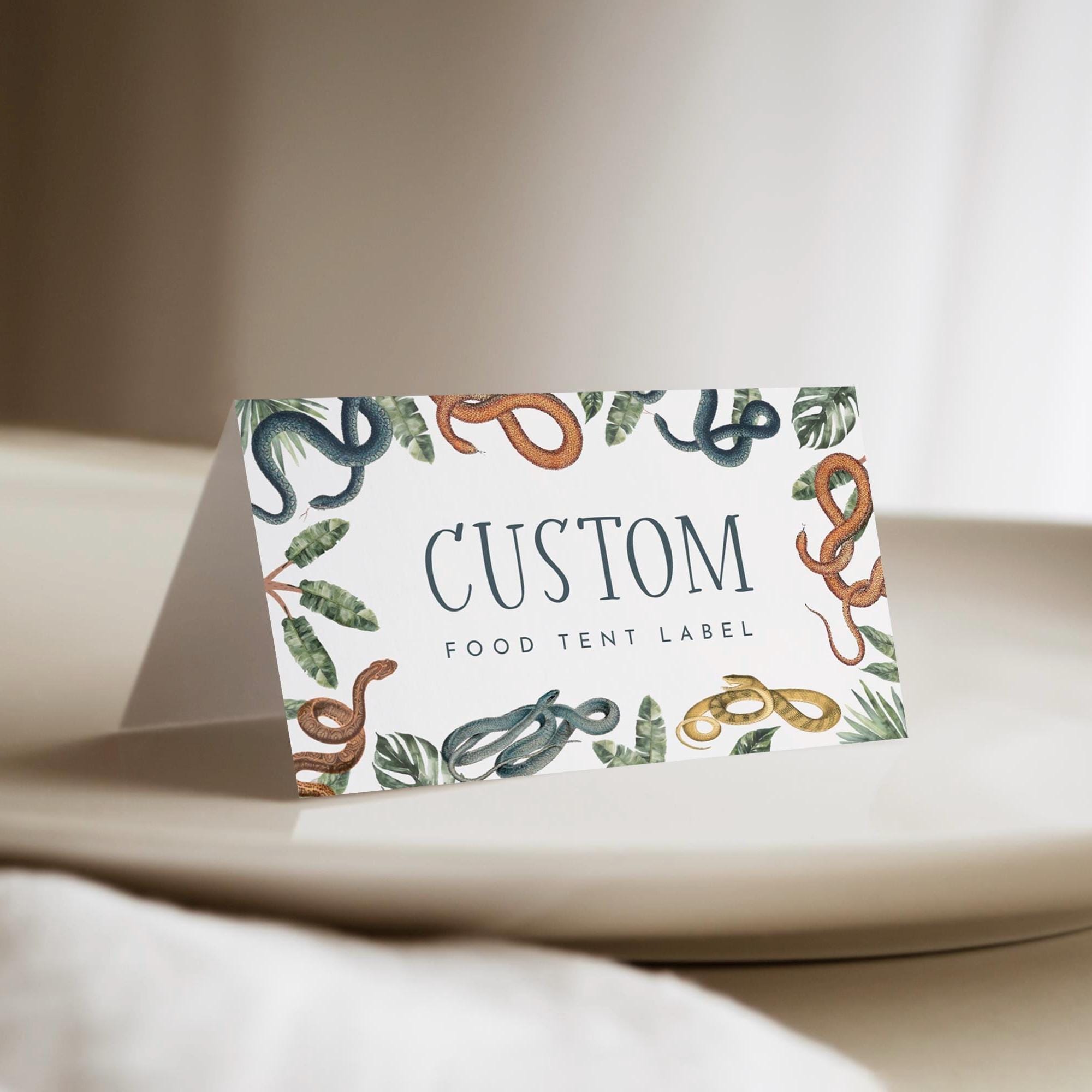 Snake Gable Box Label Printable Reptile Party Favor Tag Modern Snake ...