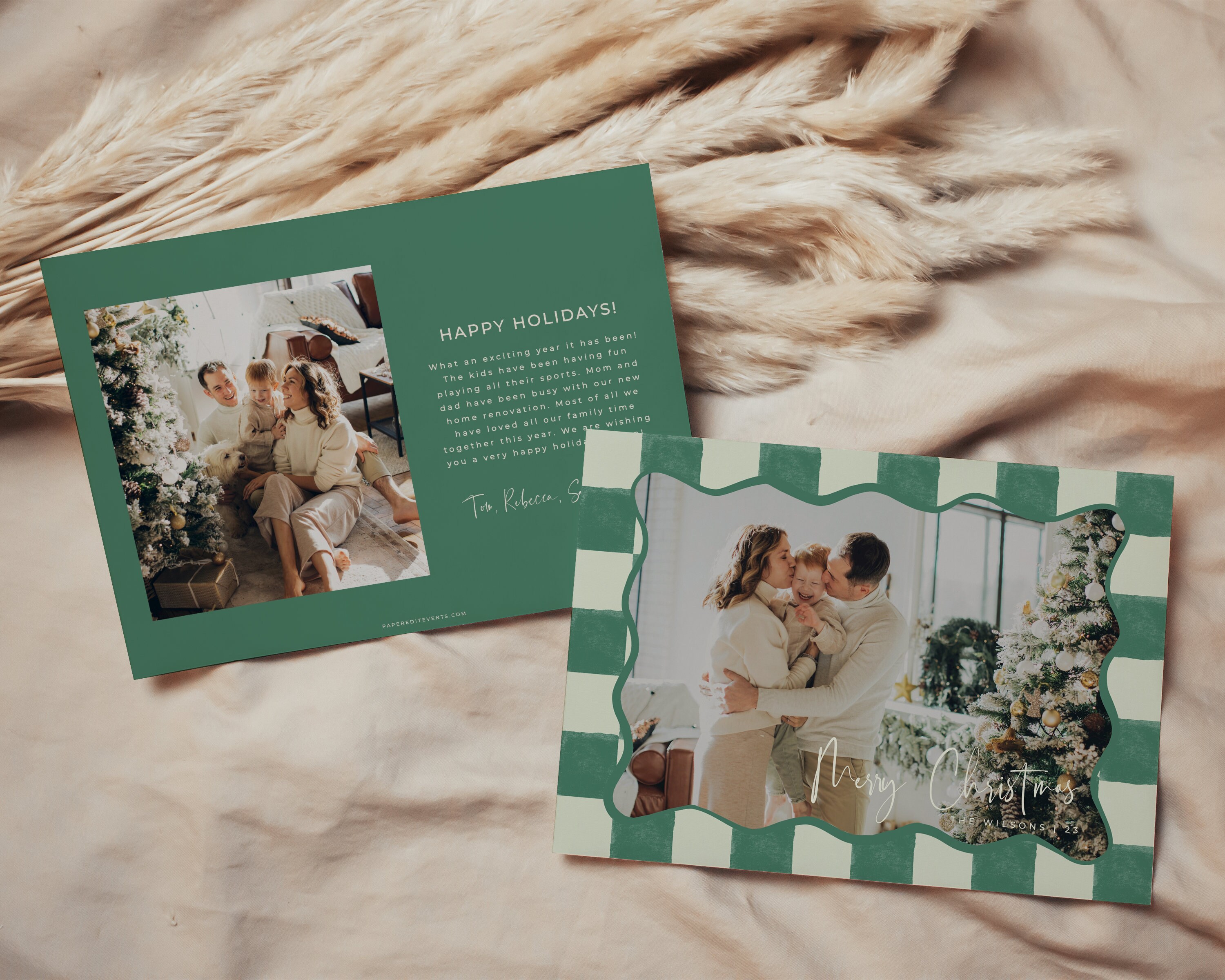 Christmas Photo Card, Picture Holiday Card Printable, Checker Holiday ...