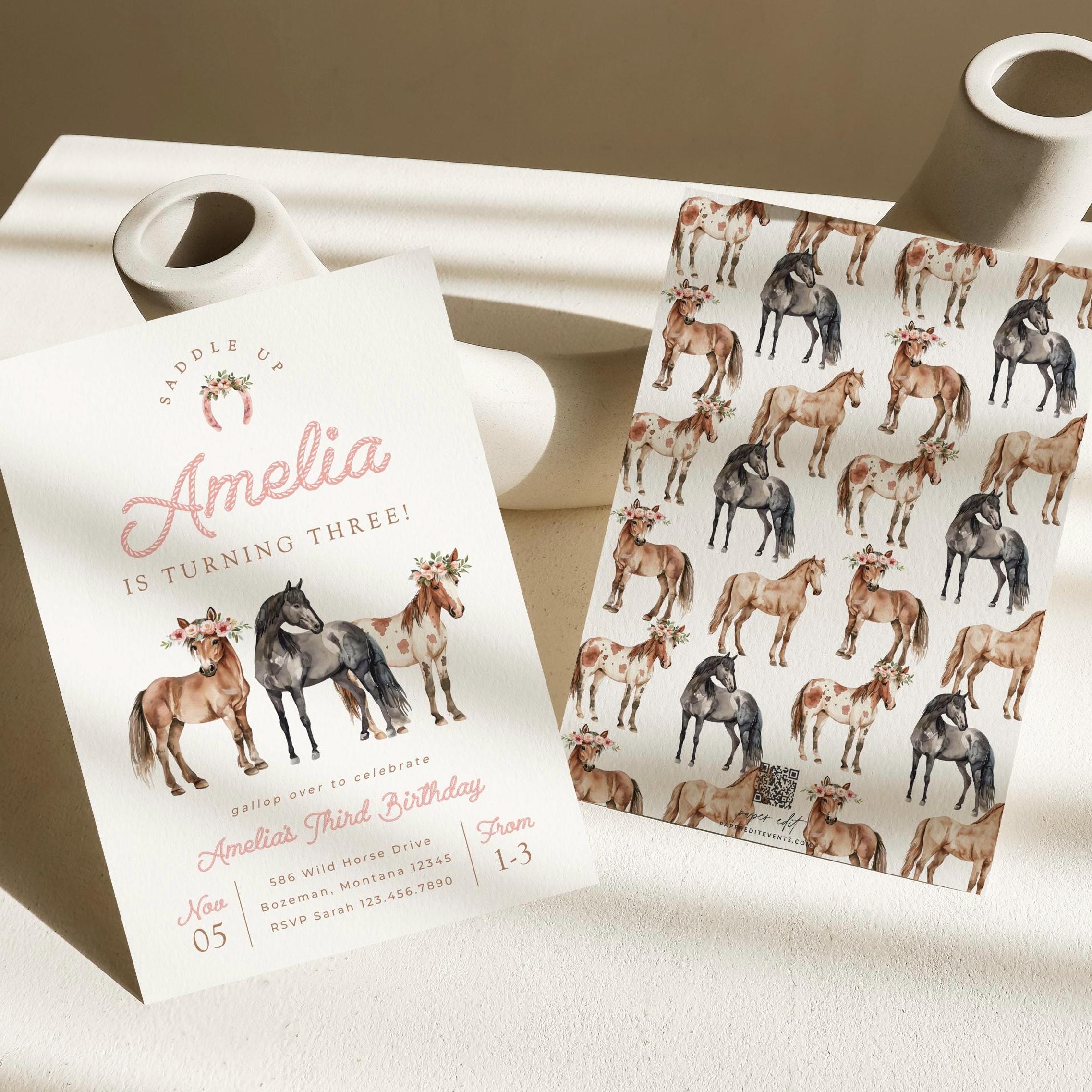 Horse Invitation Pony Birthday Party Invite Western Rodeo Cowgirl ...