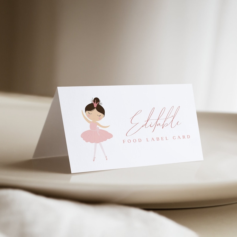Ballerina Water Bottle Label Template Pink Dancer Party - Etsy