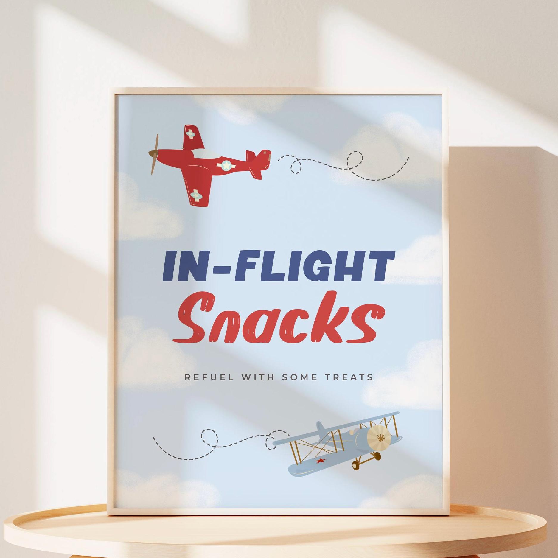 Airplane Birthday Table Sign Editable Airplane in Flight Meal Sign ...