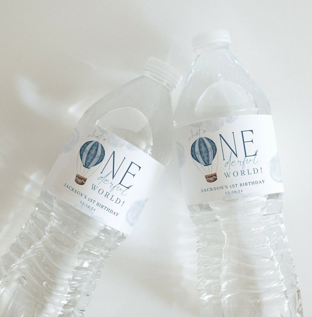 Onederful Water Bottle Label Printable Bottle Label Template Digital ...