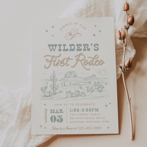 First Rodeo Welcome Sign Cowboy Birthday Sign Wild West 1st Rodeo Retro ...