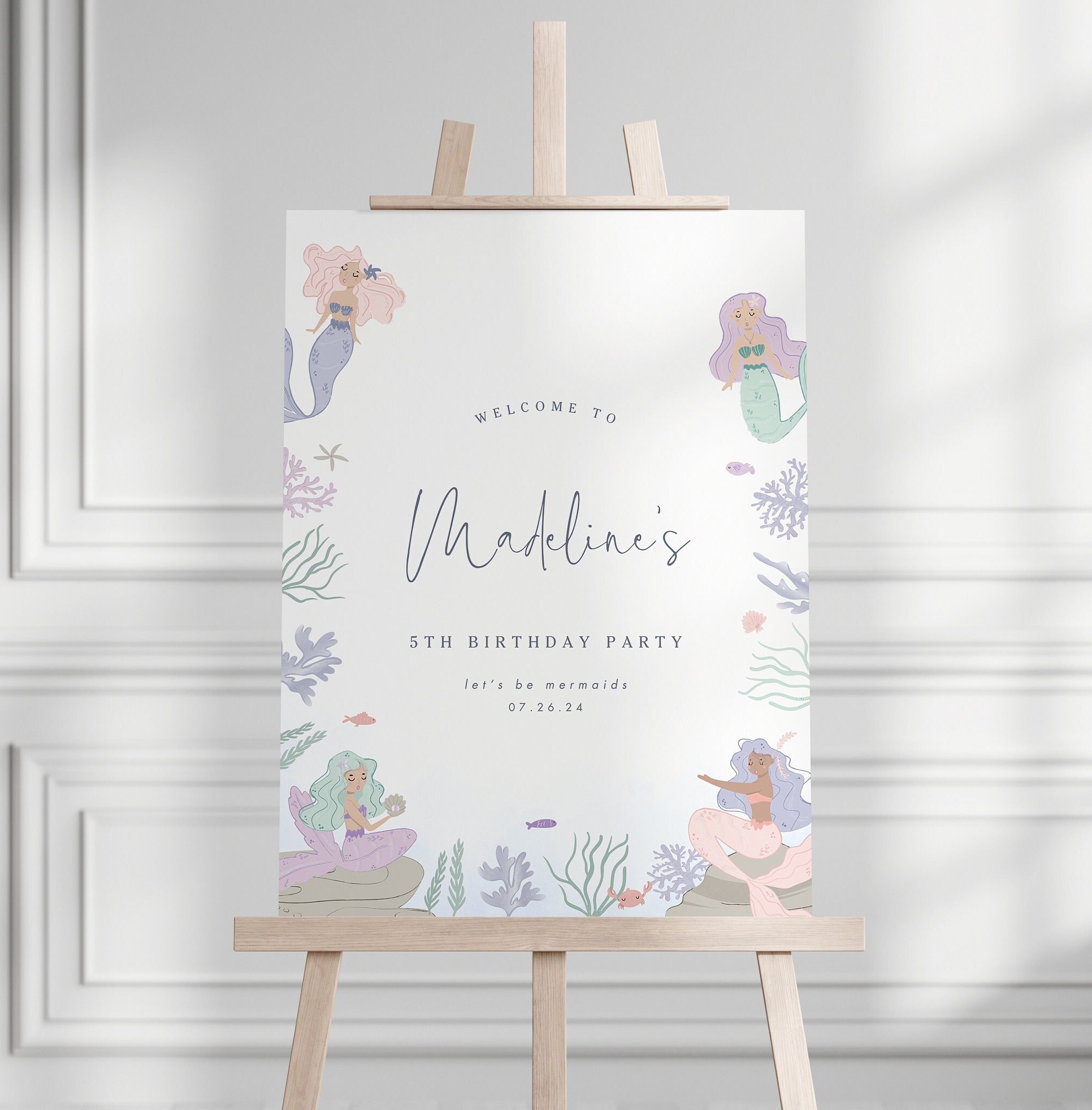 Mermaid Water Bottle Label Template Mermaid Under the Sea Party ...