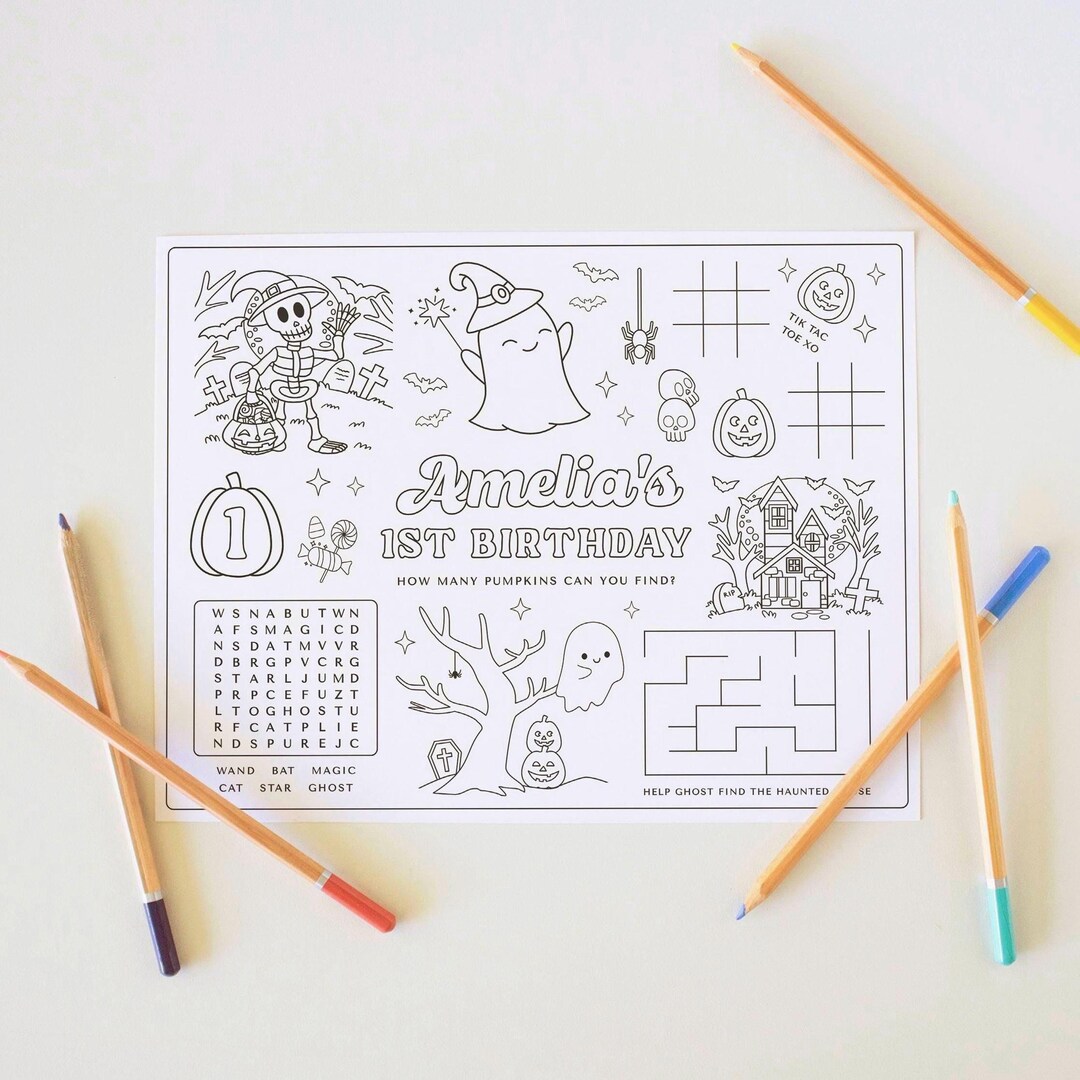 Halloween Coloring Activity Pages Ghost Coloring Page Retro Spooky One ...