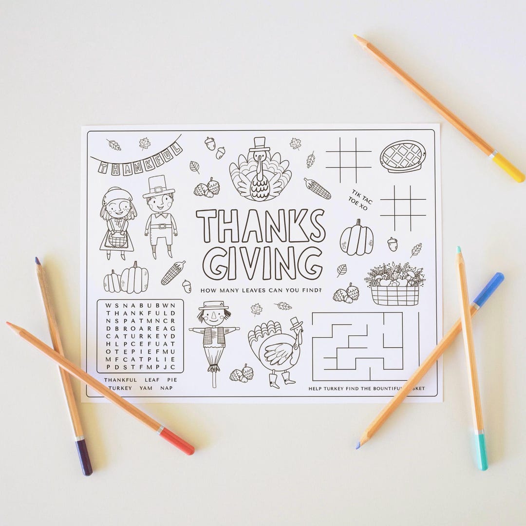 Thanksgiving Coloring Page Friendsgiving Coloring Activity Worksheet ...