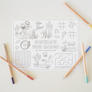 Wild West Coloring Activity Worksheet Cowgirl Coloring Page Retro Rodeo ...