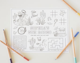 Wild West Coloring Activity Worksheet Cowgirl Coloring Page Retro Rodeo ...