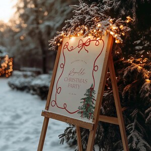 Christmas Party Welcome Sign Whimsical Holiday Sign Board Friendsmas ...