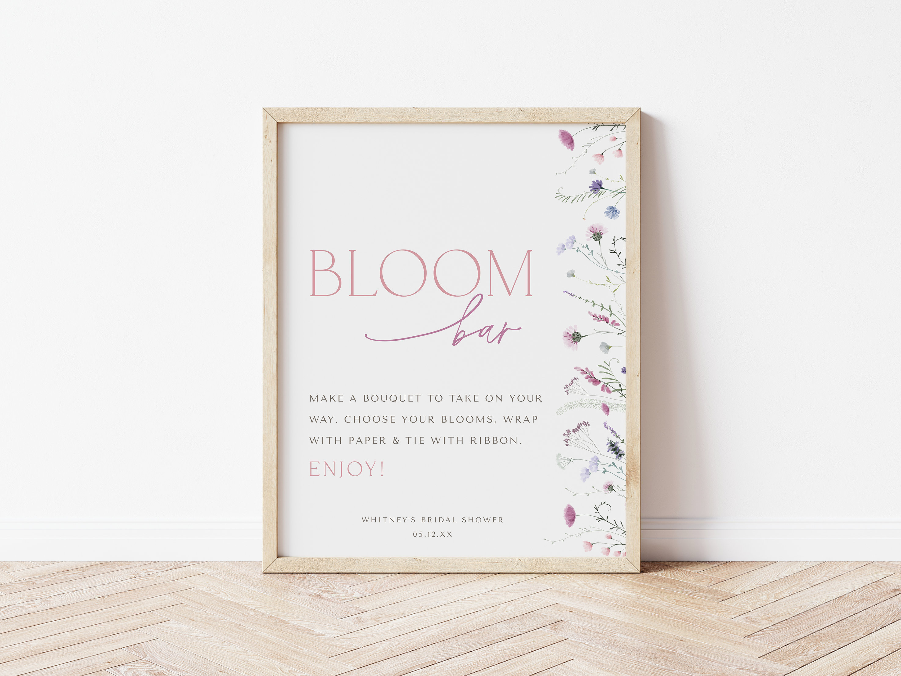 Flower Bar Sign, Bloom Bar Sign, Bridal Shower Editable Sign, Love in ...
