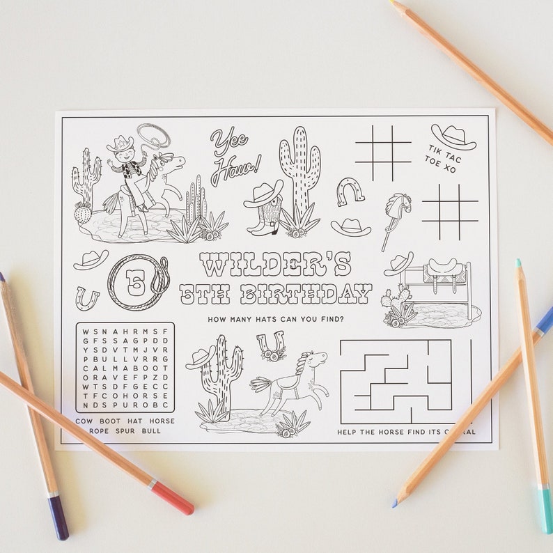 Wild West Coloring Activity Worksheet Cowgirl Coloring Page Retro Rodeo ...