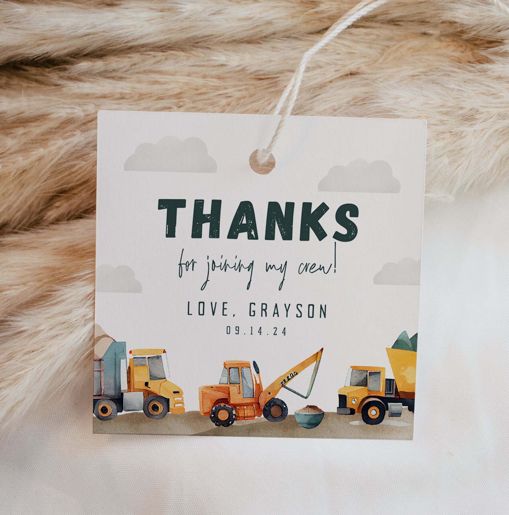 Construction Birthday Party Gable Box Label Construction - Etsy