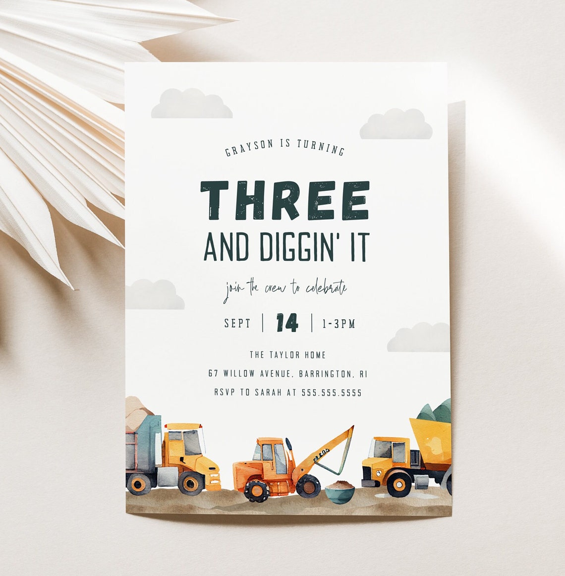 Birthday Time Capsule Sign Construction Birthday Sign Trucks Party Sign ...