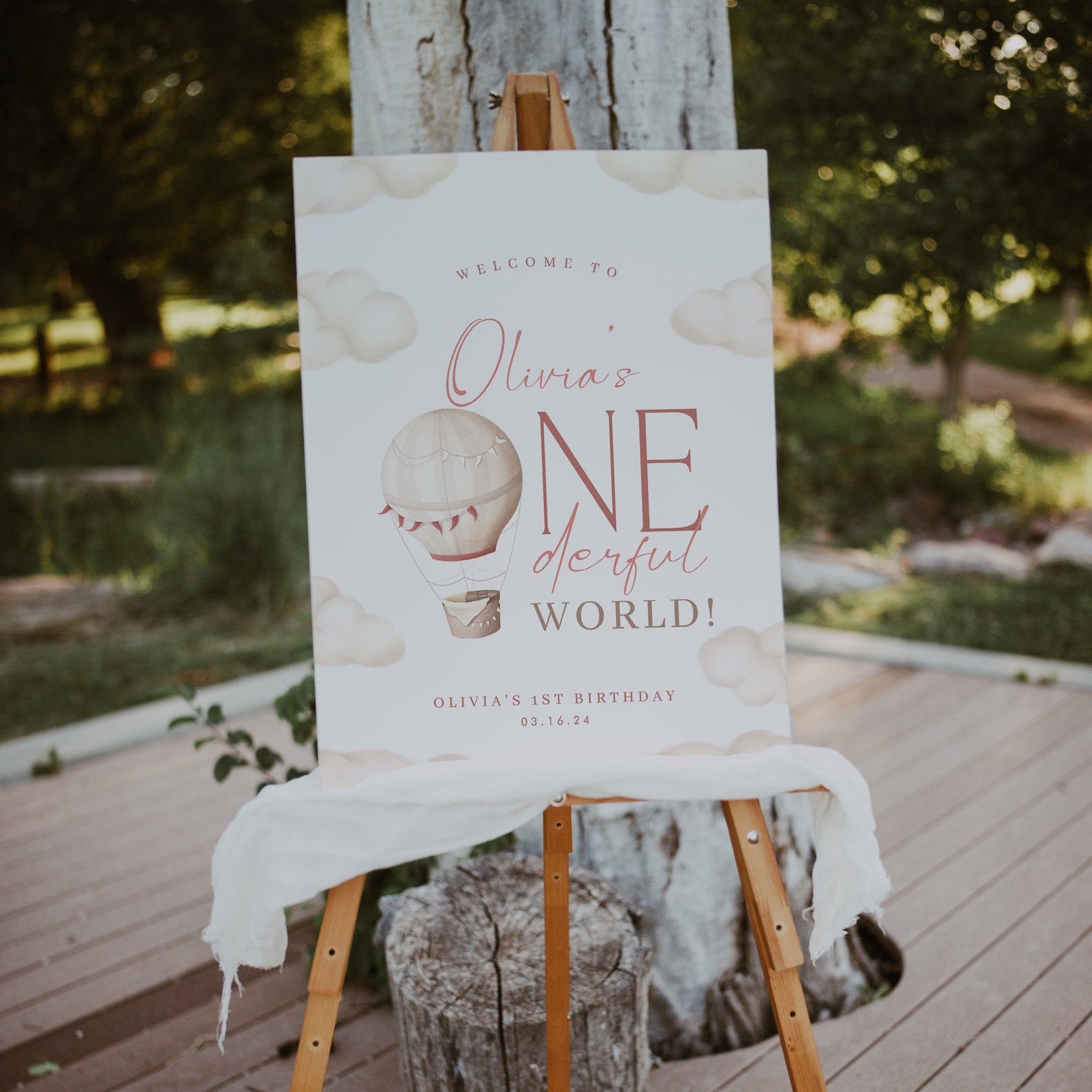 Onederful World Welcome Sign, 1st Birthday Pink Welcome Board, Baby ...