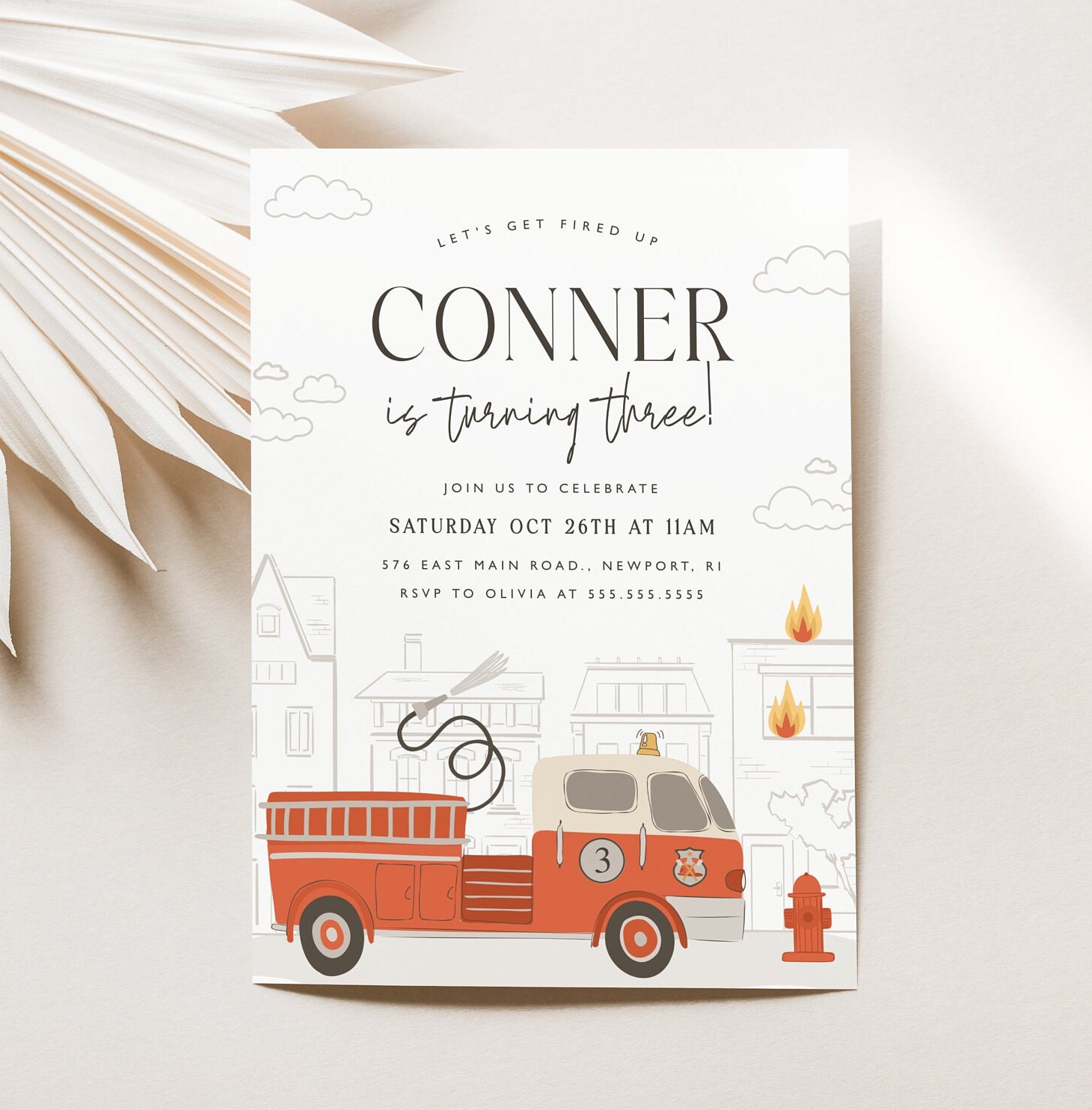 Firetruck Birthday Milestone Sign Fire Engine First Year Party Sign ...