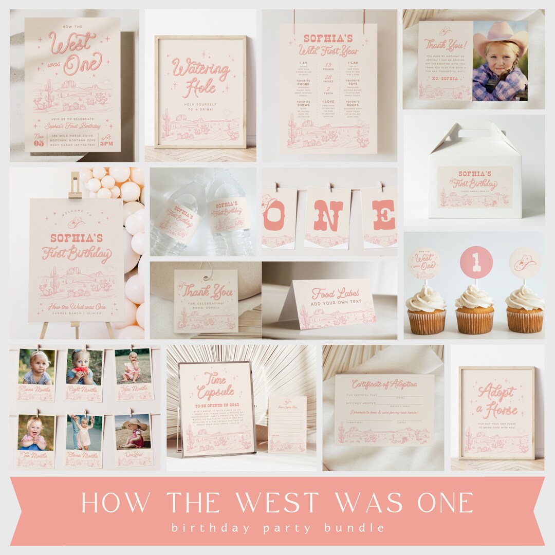 How the West Was One Birthday Bundle Cowgirl Birthday Party Wild West ...
