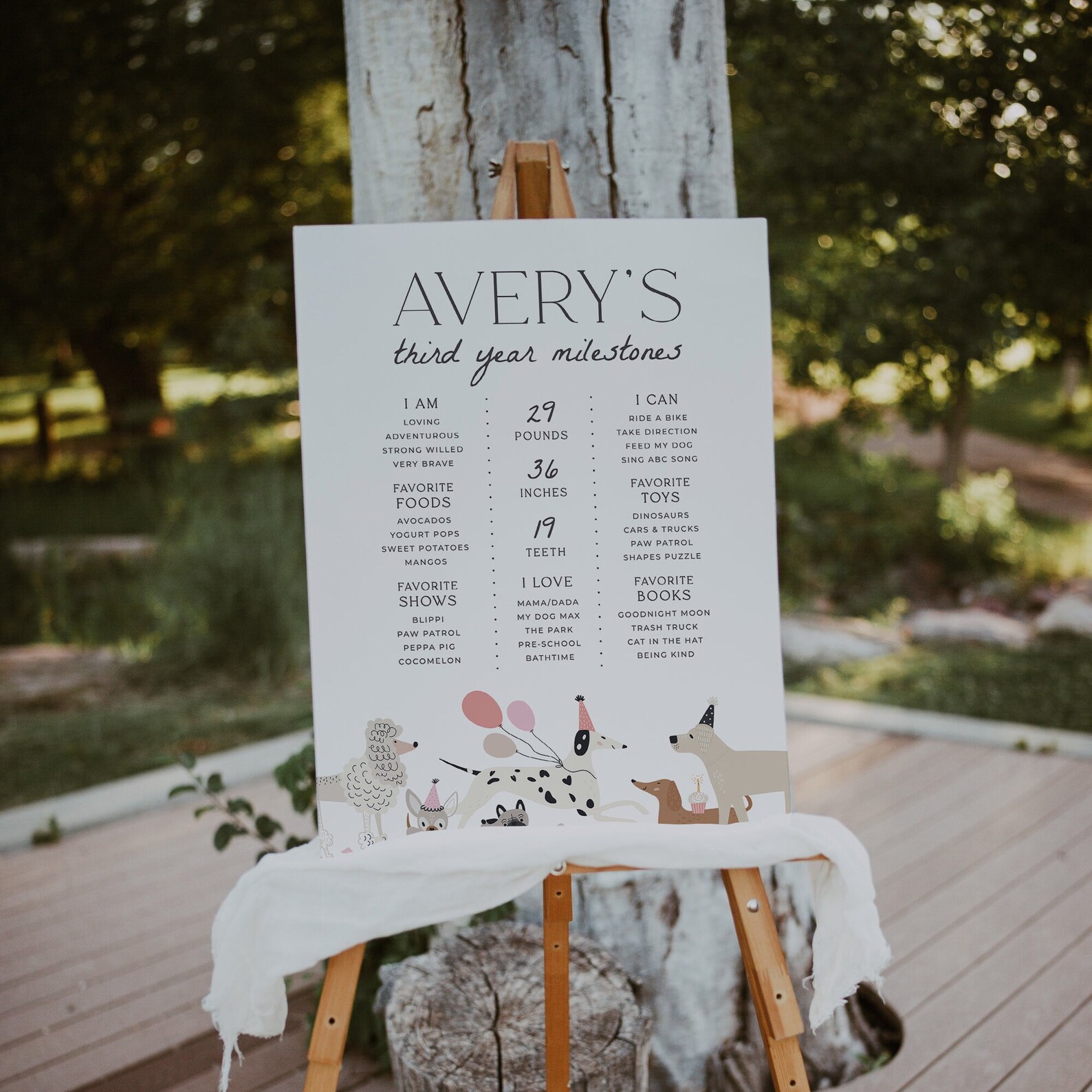 Dog Milestone Sign Puppy Party Sign Customizable Modern Dog Pawty Year ...