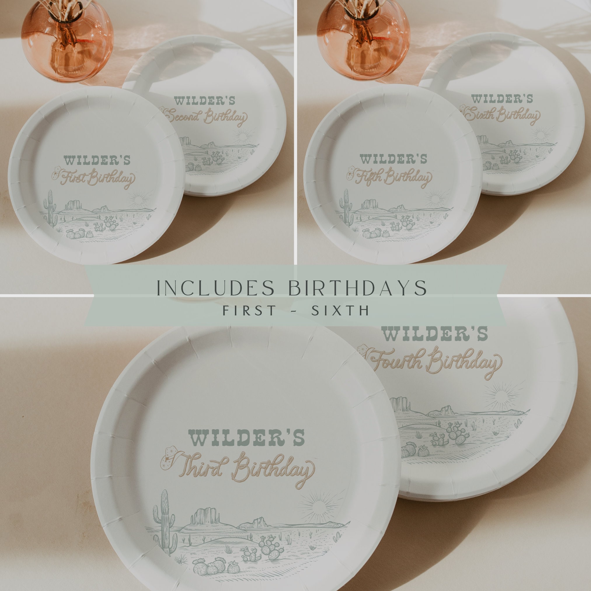 Western Birthday Paper Plate Template for Zazzle How the West Was One ...