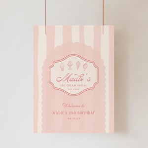 Ice Cream Welcome Sign Ice Cream Birthday Party Welcome Board Ice Cream ...