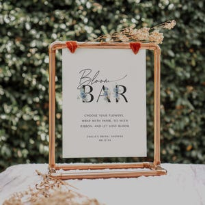 Flower Bar Sign Bloom Bar Sign in Bloom Baby Shower Bloom Bridal Shower ...