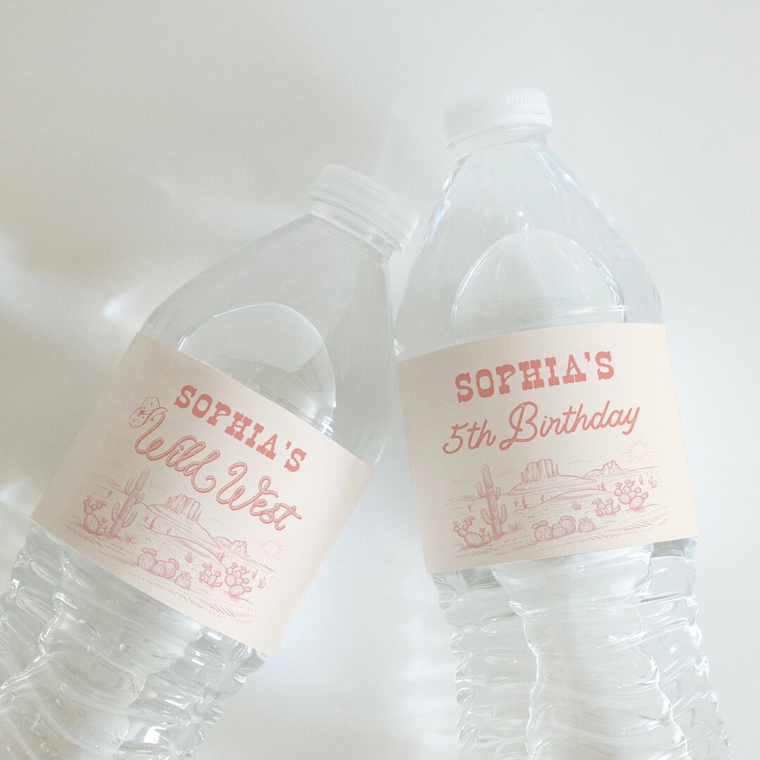 Wild West Water Bottle Label Western Birthday Wild West 1st Rodeo Retro ...