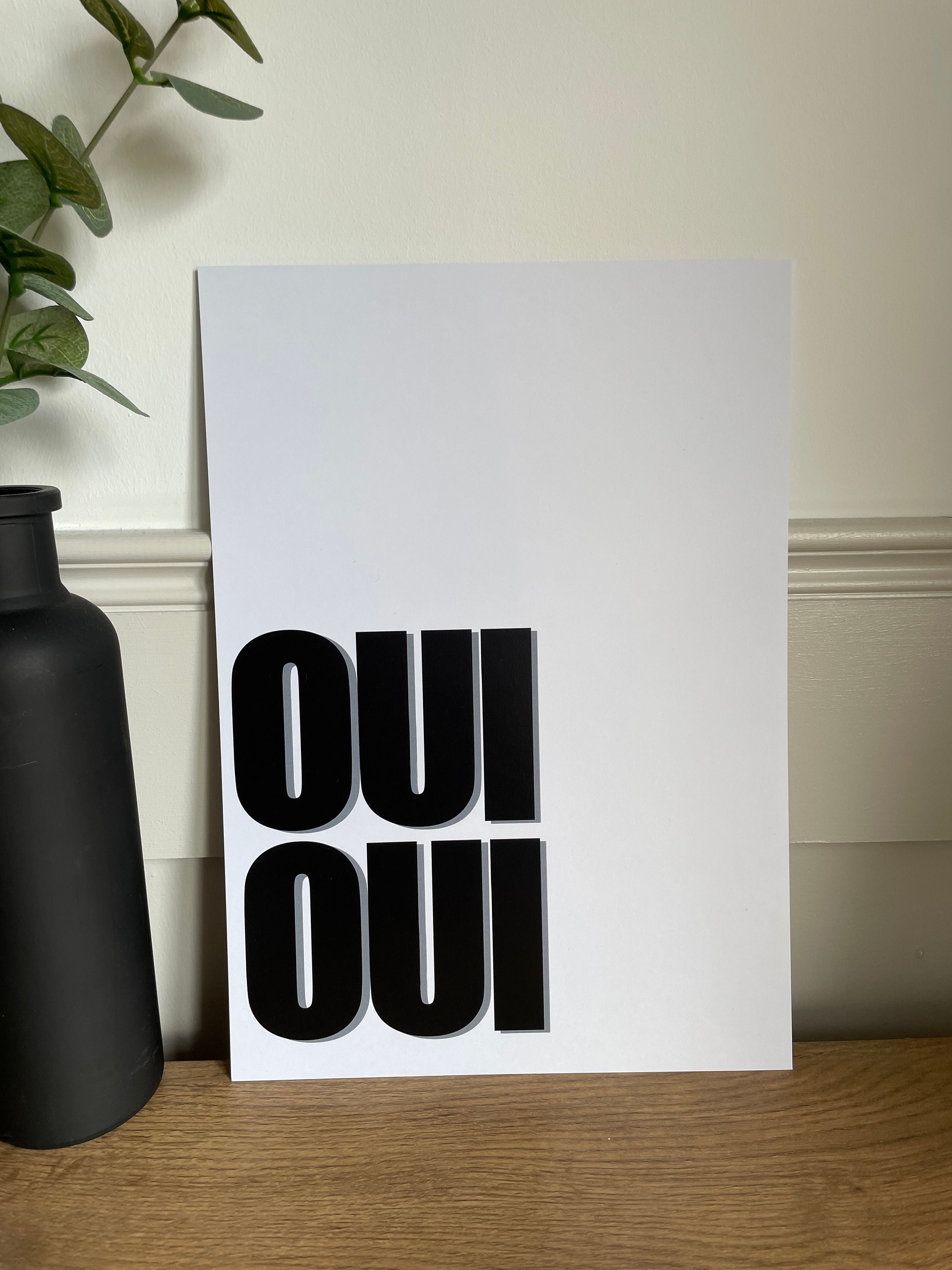 Oui Oui Funny Quote Poster Art Print for Home Decor Bathroom Toilet ...