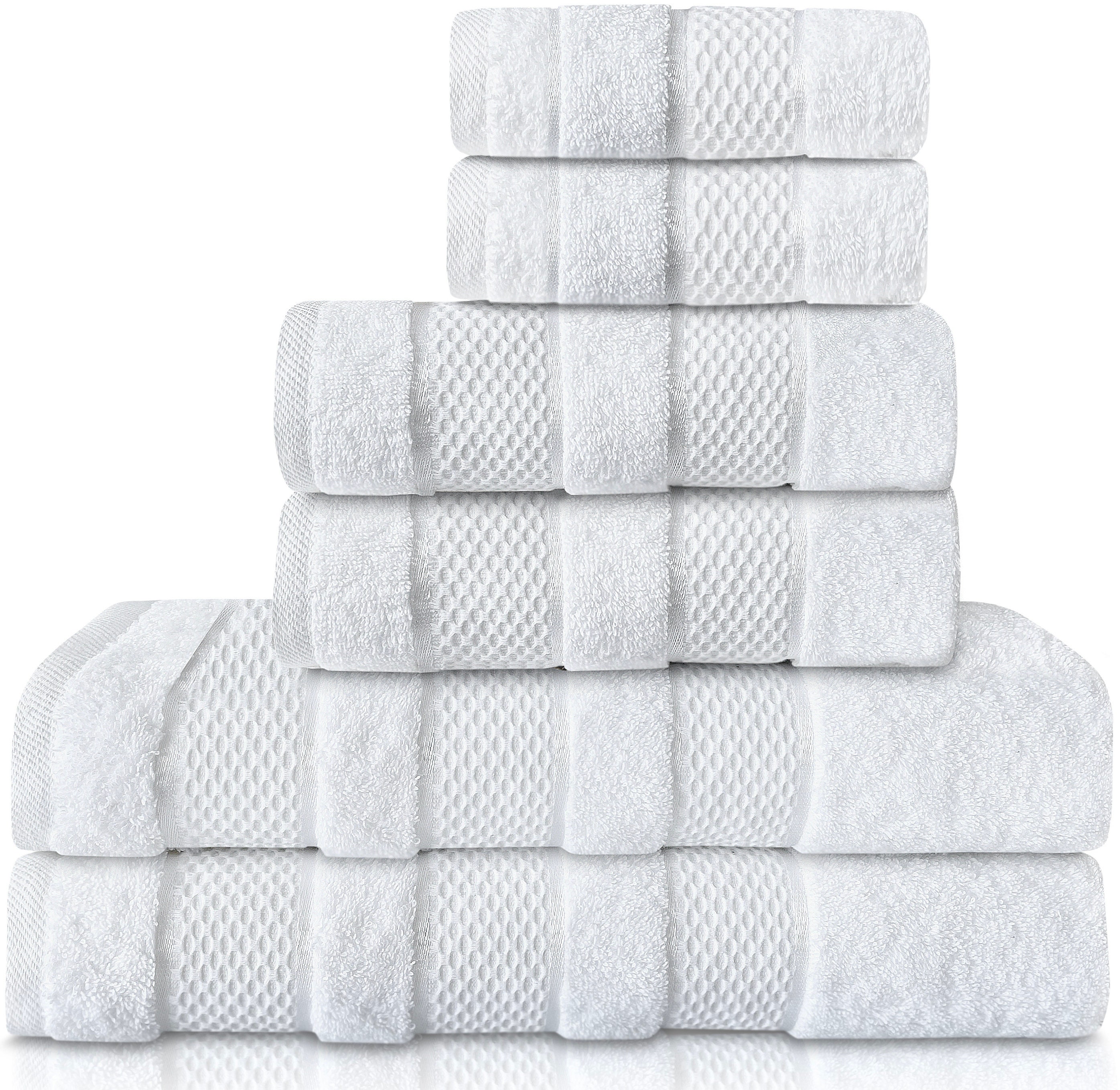 Luxe Home 6 Piece Towel Bale Set. 100% Turkish Cotton 600GSM Soft ...