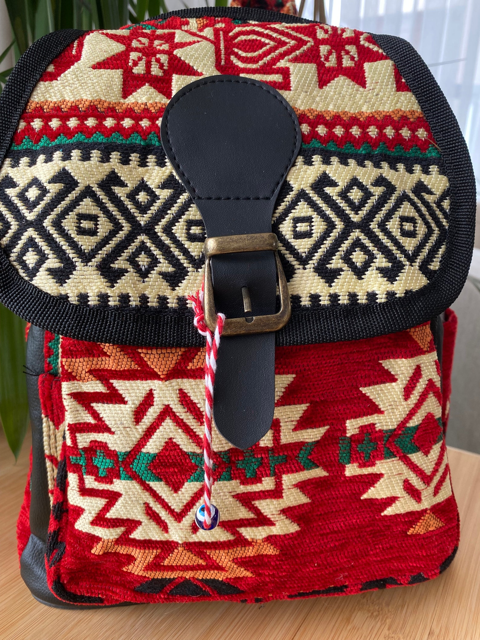 Red Laptop Bag , Large Authentic Rug Backpack, Oriental Bag, Kilim ...