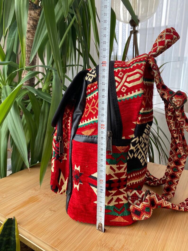 Red Laptop Bag , Large Authentic Rug Backpack, Oriental Bag, Kilim ...