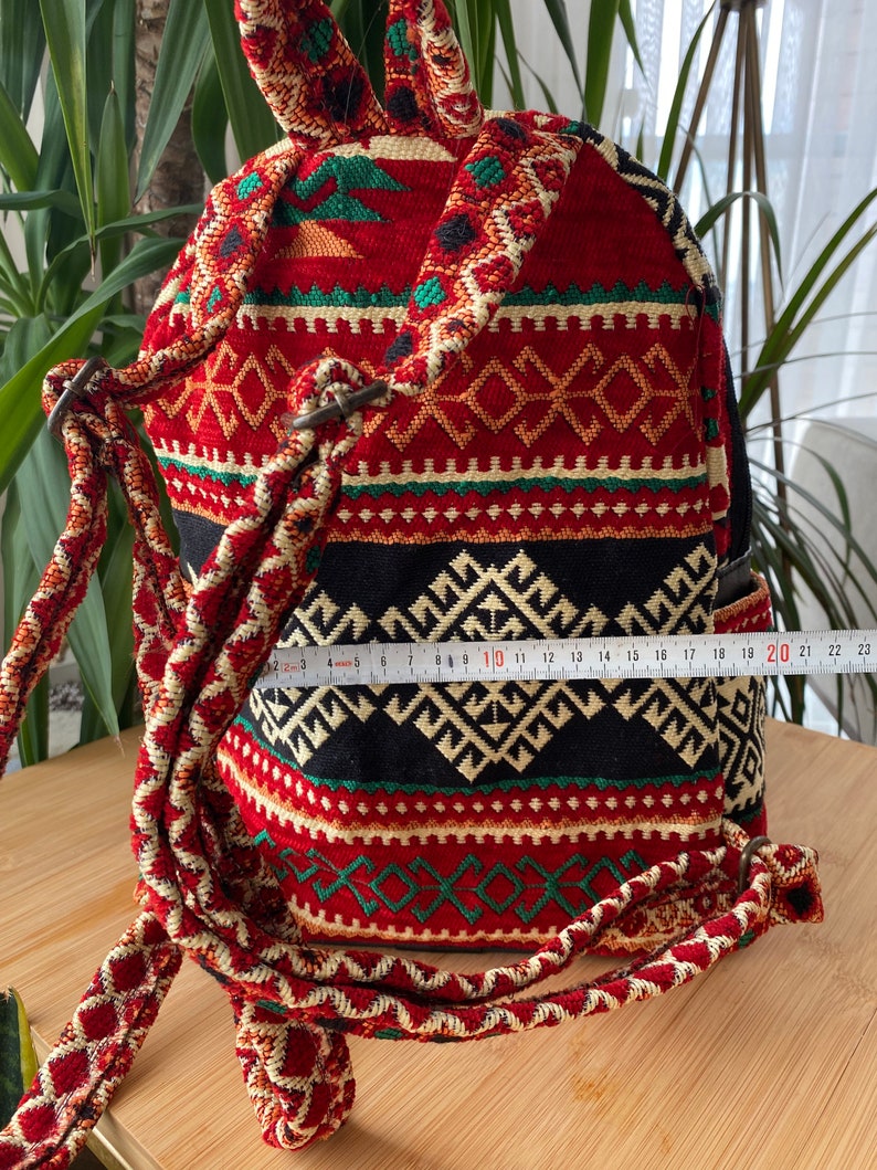 Red Laptop Bag , Large Authentic Rug Backpack, Oriental Bag, Kilim ...