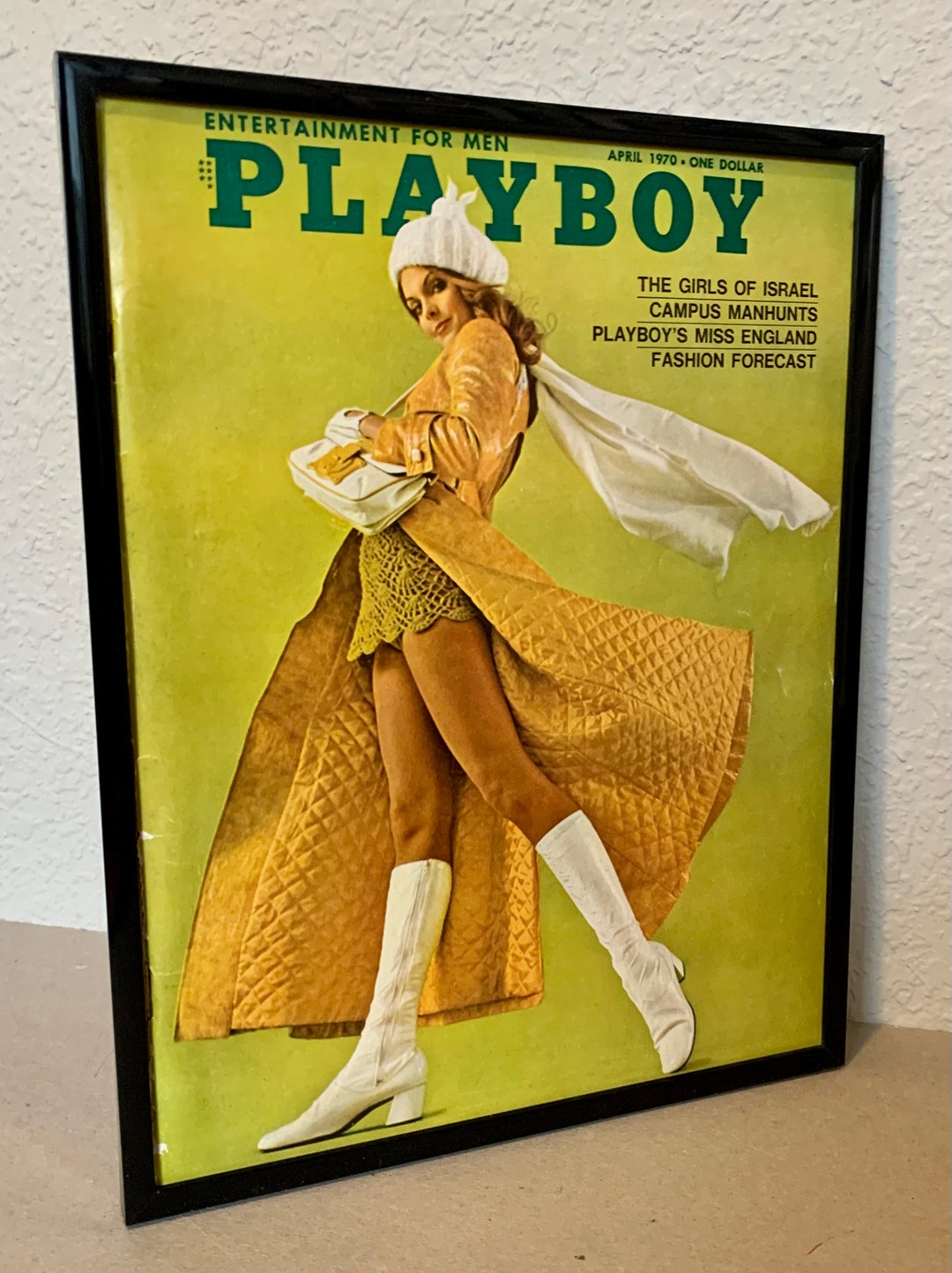 Playboy Art Go-go Boots and Mini-skirt Pamela Nystul Original Cover From April 1970 FRAMED FREE ...