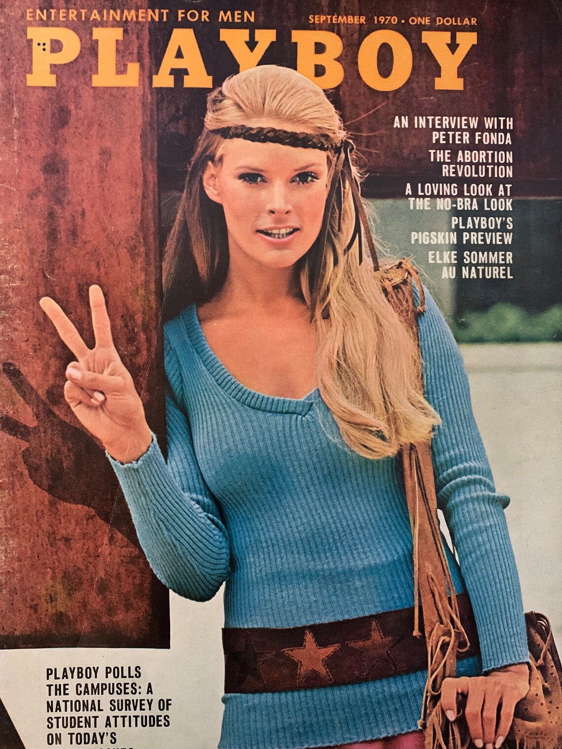 Playboy Art Vintage hippy Chick Cover Playboy September 1970 FREE ...