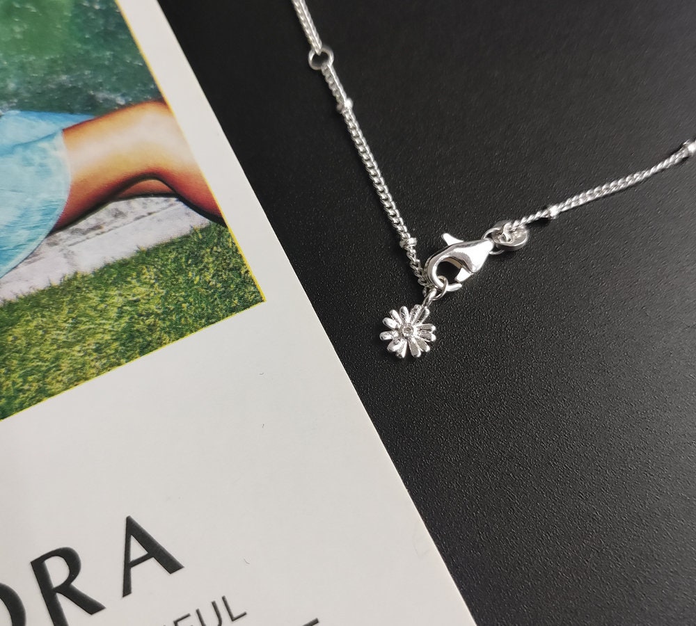 Brand New Pandora Silver Daisy Flower Crystal Necklace Mom Gifts ALE S925 45cm Long Gift for ...
