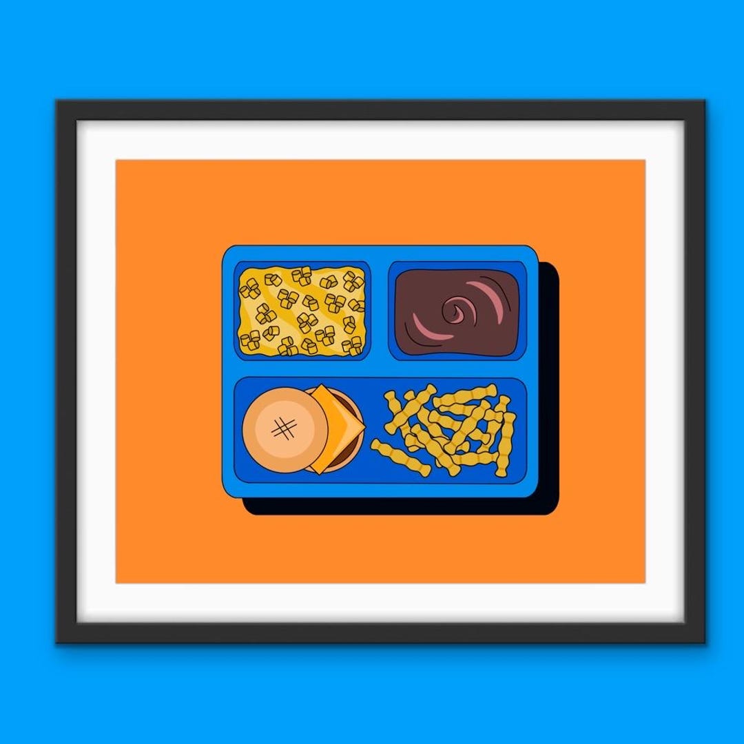 TV Dinner Wall Art | 90s Nostalgia Art Print | Nostalgic Food Art ...