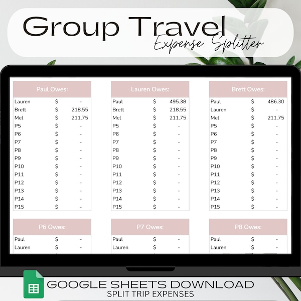 Group Trip Expense Tracker - Etsy