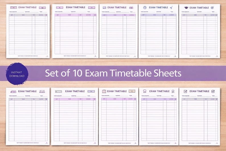 GCSE Exam Timetable Printable | Student Study Planner & Revision ...
