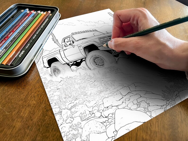 Offroad Adventures: Printable Coloring Book Pages for Extreme Vehicle ...