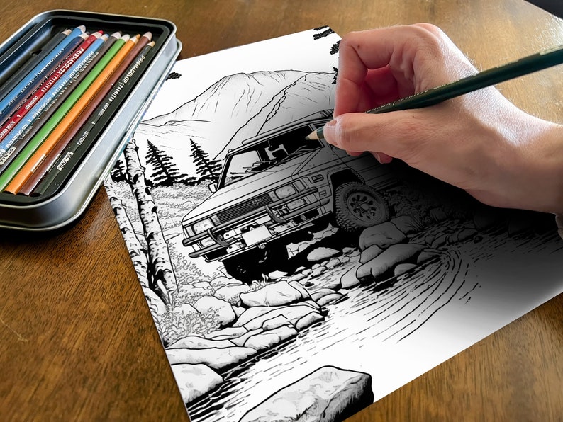 Offroad Adventures: Printable Coloring Book Pages for Extreme Vehicle ...